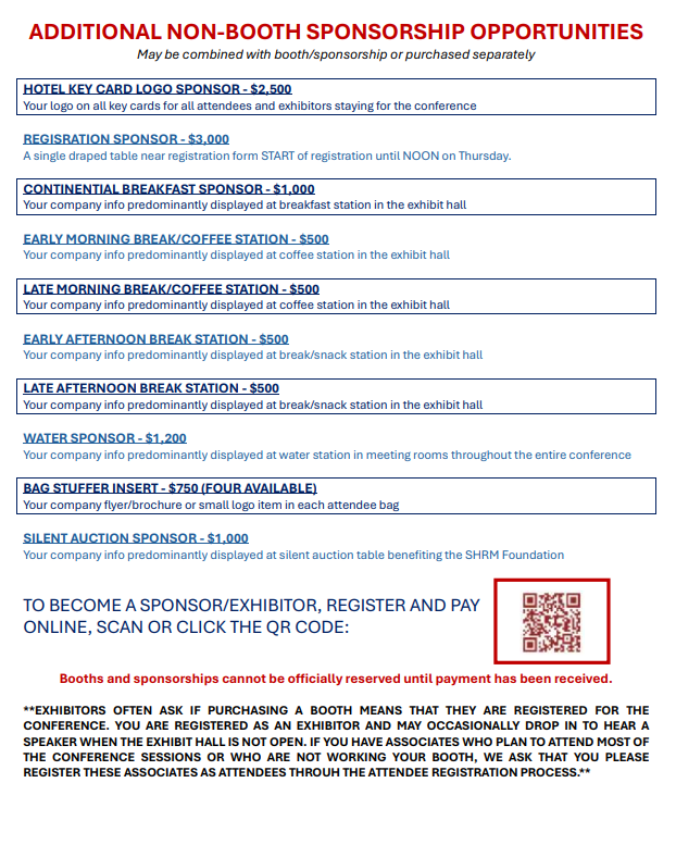 Exhibitor / Sponsorship Opportunities | SC SHRM State Council